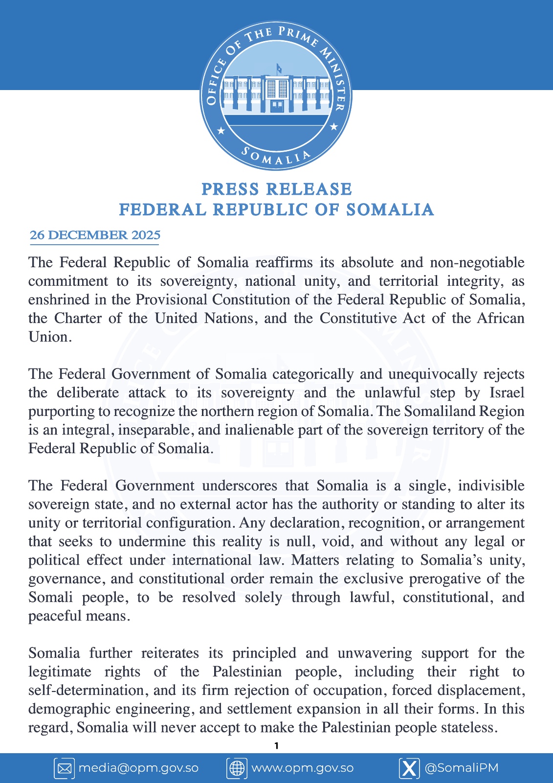 Somalia Condemns “Deliberate Attack” on Sovereignty and Rallies Allies ...
