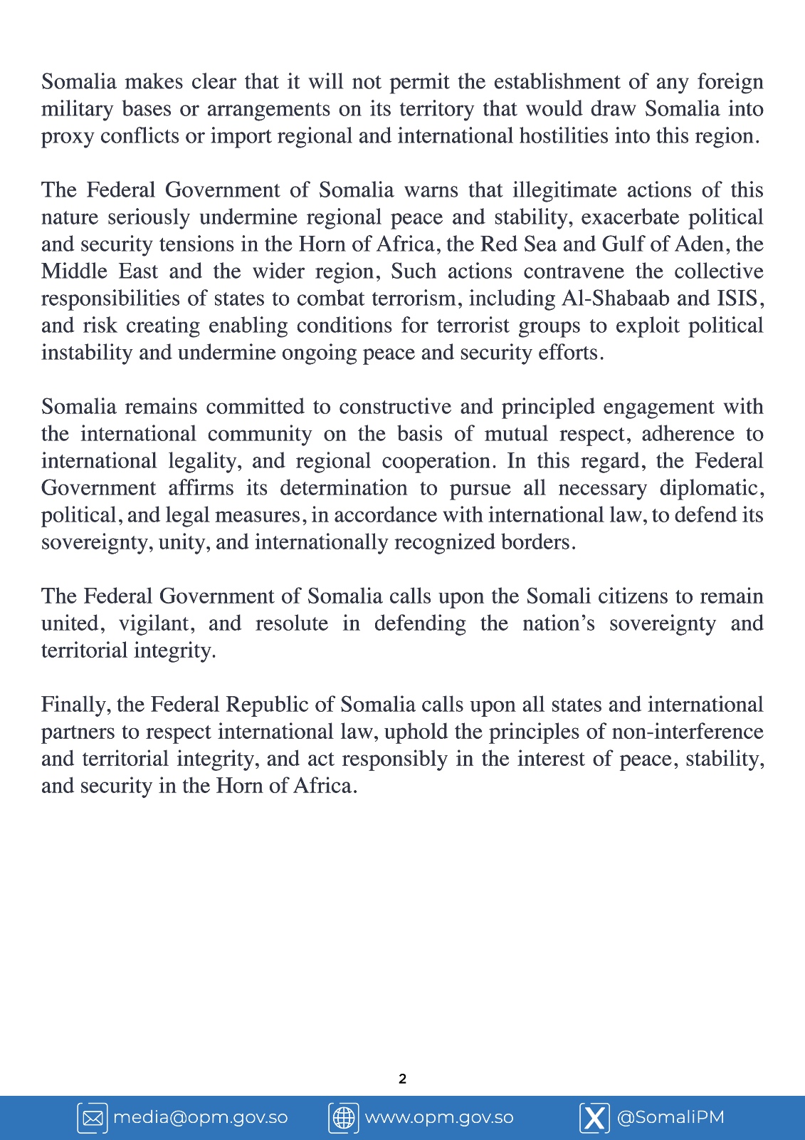Somalia Condemns “Deliberate Attack” on Sovereignty and Rallies Allies ...